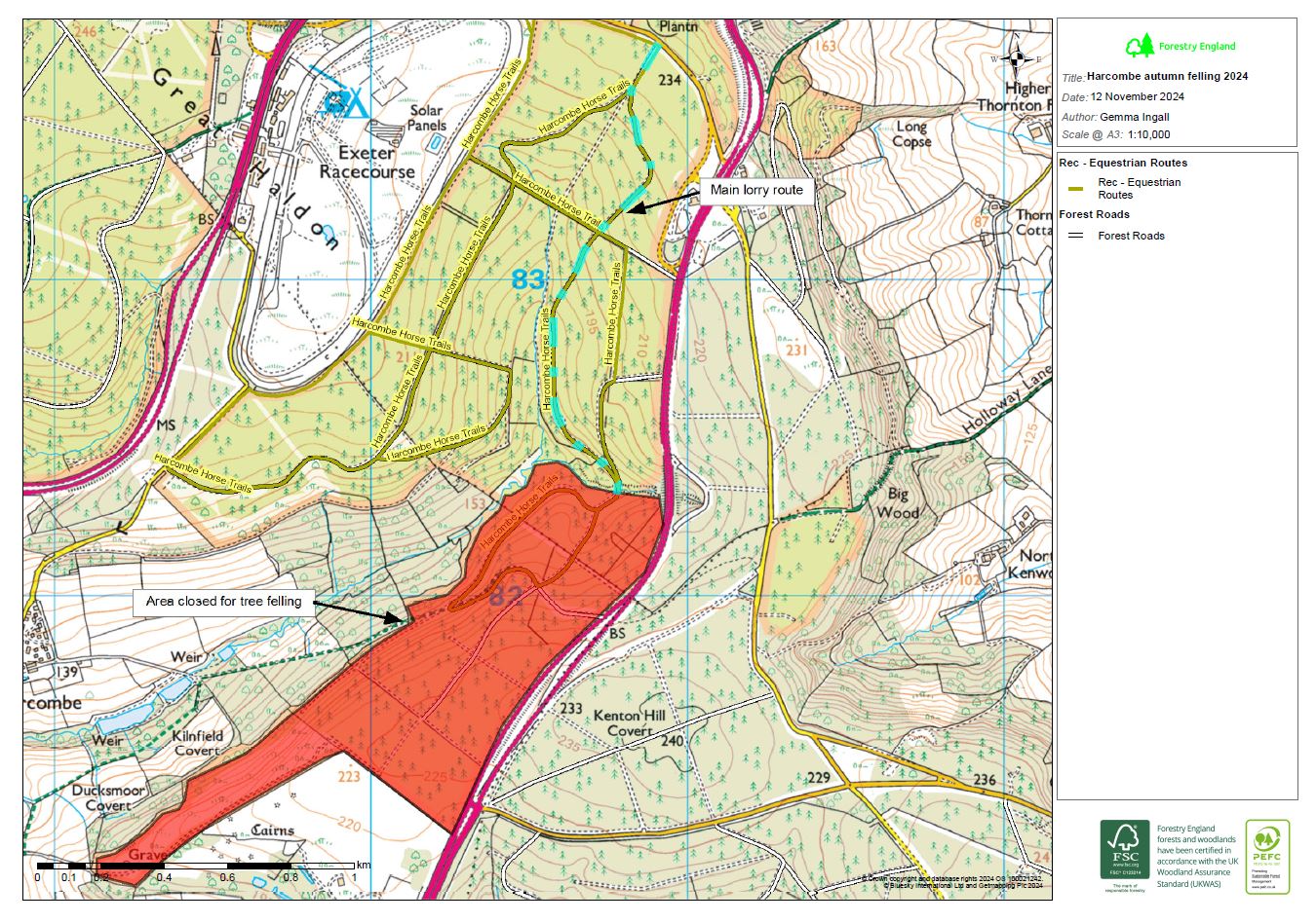 Forestry operations at Harcombe | Forestry England
